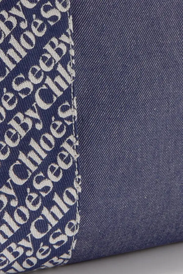 See By Chloé Laetizia Leather-trimmed Paneled Denim Tote