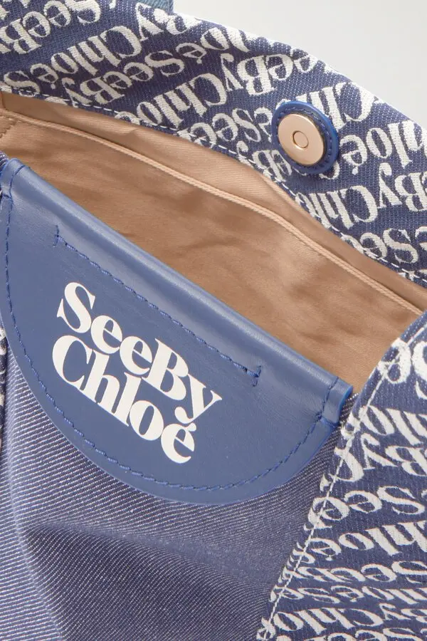 See By Chloé Laetizia Leather-trimmed Paneled Denim Tote