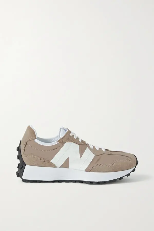 NEW BALANCE 327 Rubber-trimmed Suede And Shell Sneakers