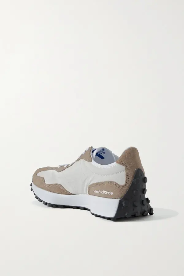 NEW BALANCE 327 Rubber-trimmed Suede And Shell Sneakers