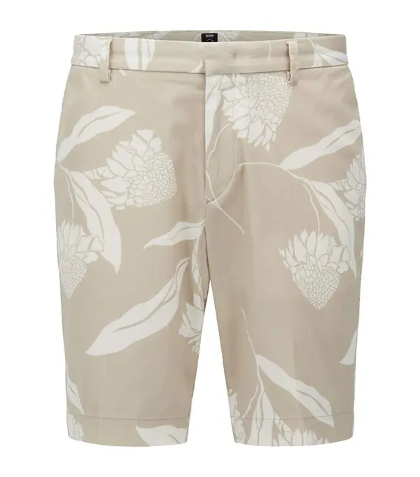 BOSS Floral Tailored Shorts - Beige
