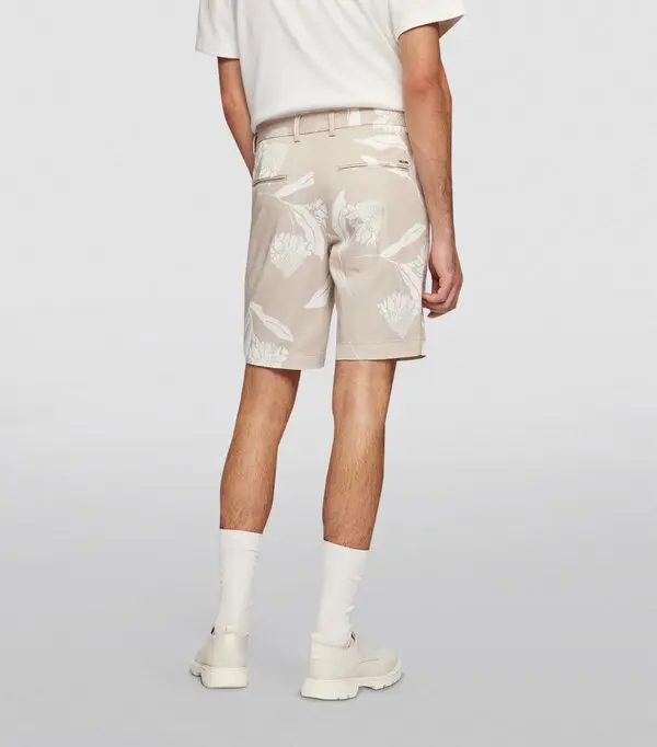 BOSS Floral Tailored Shorts - Beige