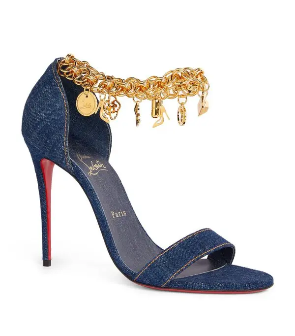 CHRISTIAN LOUBOUTIN Gourmi Denim Sandals 100