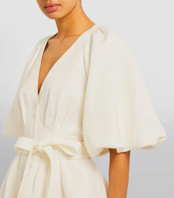 Aje Linen-Blend Belted Evermore Dress In White - 37% Off | Editorialist