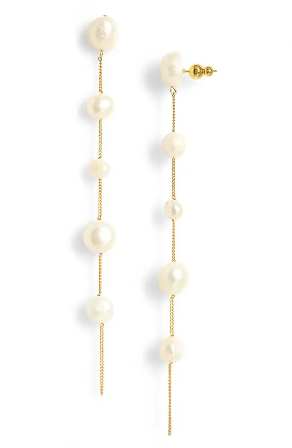 Cult Gaia Atum Freshwater Drop Earrings - Pearl