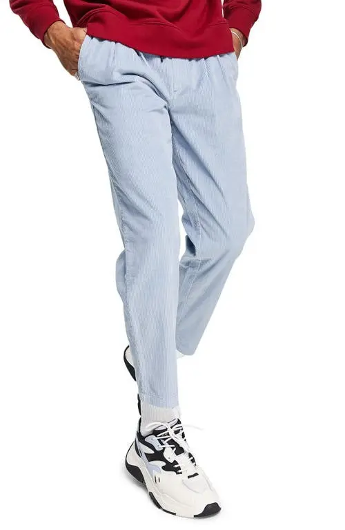 Topman Tapered Corduroy Trousers - Light Blue