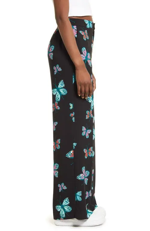 Nordstrom Cristina Martinez Printed Trousers - Black Butterfly Beauty