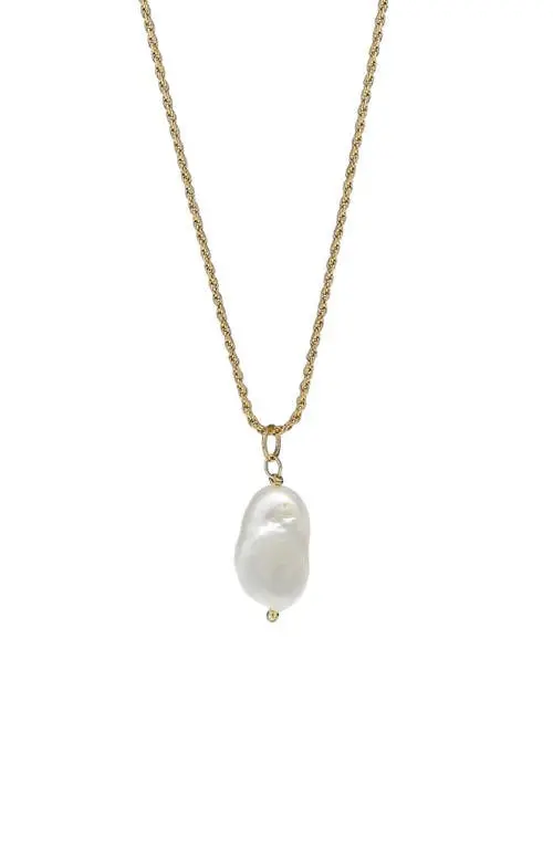 DEGS & SAL Freshwater Pearl Pendant Necklace - Gold