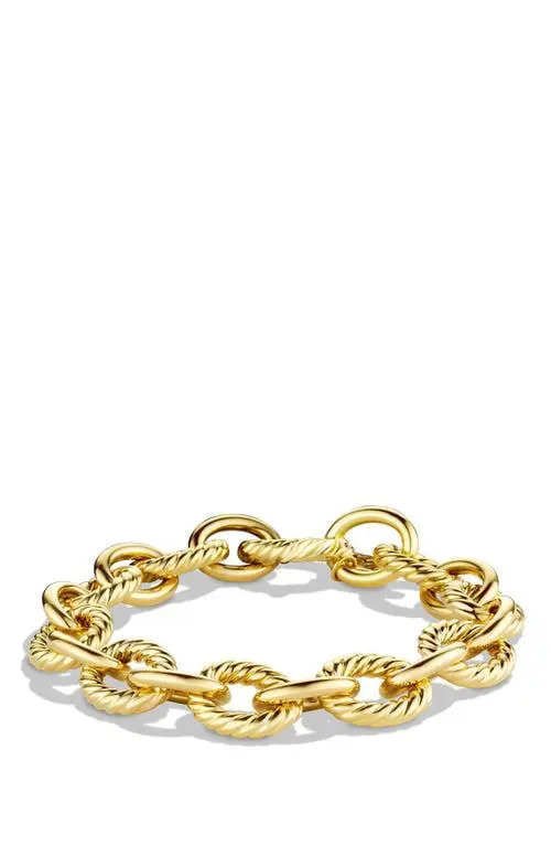 David Yurman 18k Yellow Oval Link Chain Bracelet - Gold