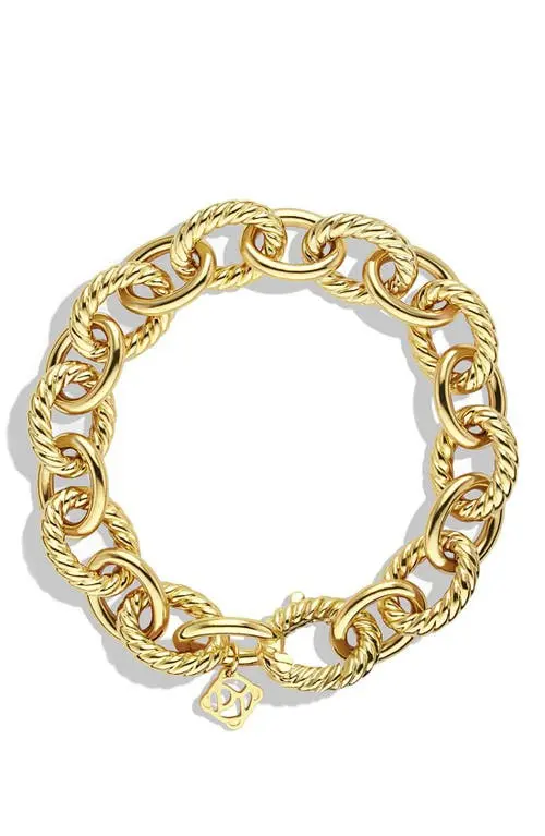David Yurman 18k Yellow Oval Link Chain Bracelet