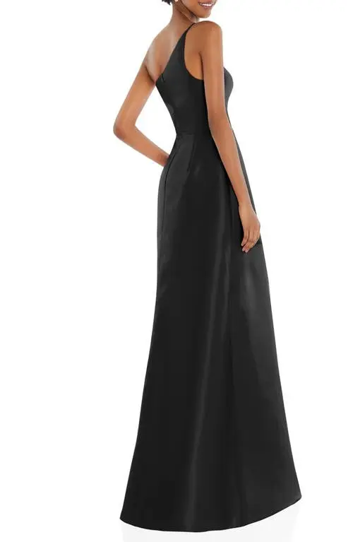 Alfred Sung One-shoulder A-line Gown