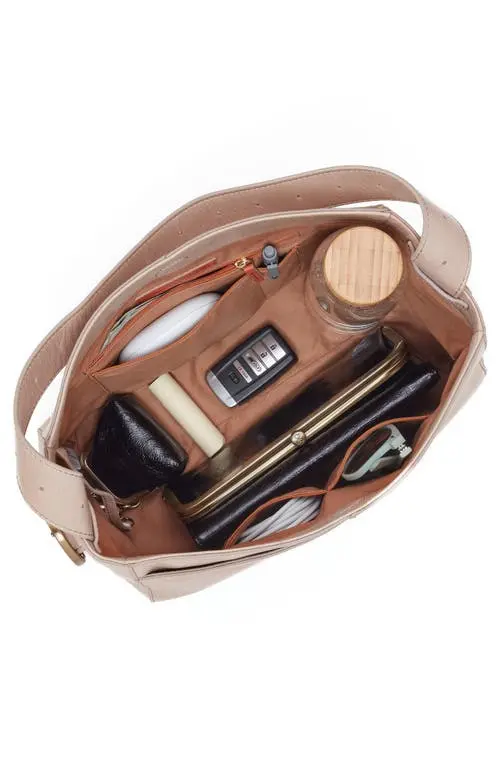 Hobo Leather Bag - Stone Gloss