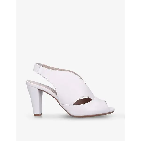 Carvela Arabella Cut-out Leather Heeled Sandals - Bone
