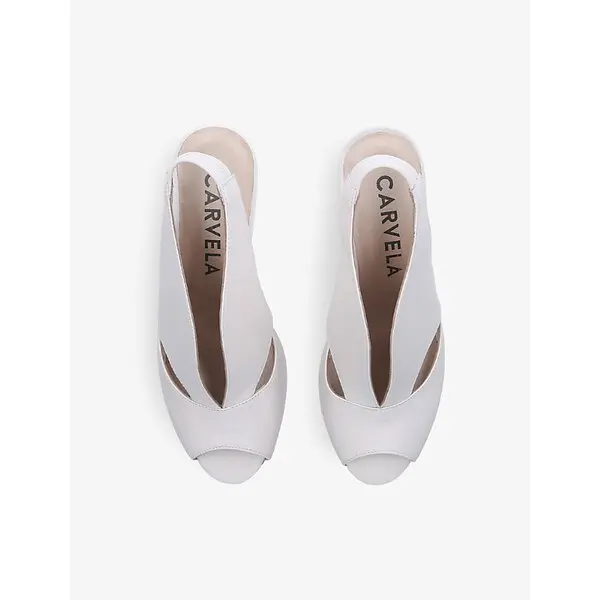 Carvela Arabella Cut-out Leather Heeled Sandals - Bone