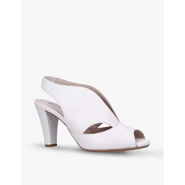 Carvela Arabella Cut-out Leather Heeled Sandals - Bone