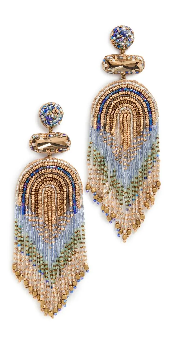Deepa Gurnani Ishani Tasseled Earrings - Blue
