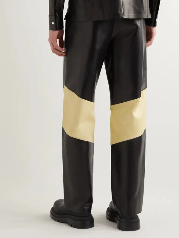 JIL SANDER Straight-leg Panelled Leather Trousers