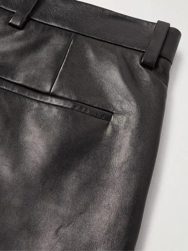 JIL SANDER Straight-leg Panelled Leather Trousers