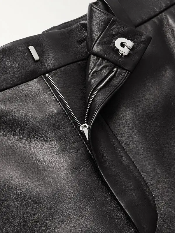 JIL SANDER Straight-leg Panelled Leather Trousers