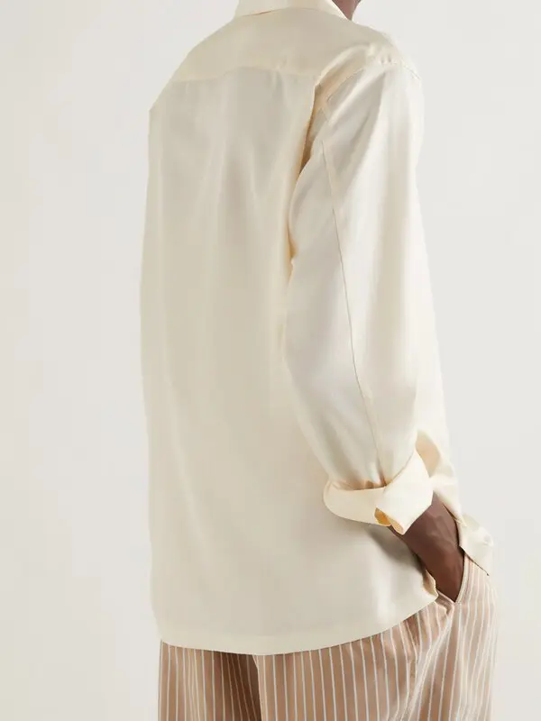 UMIT BENAN B Camp-collar Silk-satin Shirt