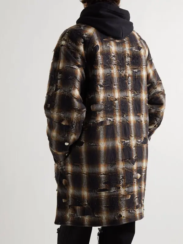 Givenchy Distressed Checked Quilted Cotton-flannel Shirt Jacket