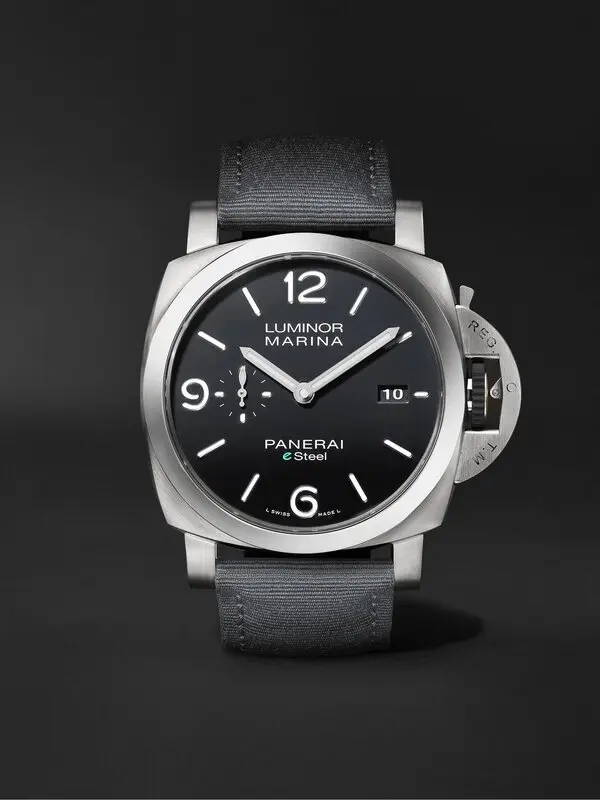 Panerai Luminor Marina Automatic 44mm Esteel And Recycled Pet Strap Watch - Black