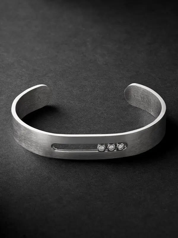 Messika Move Titanium Diamond Cuff - Silver