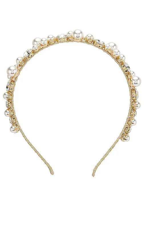 Shashi La Perla Headband In Metallic Neutral - Pearl  display picture 1