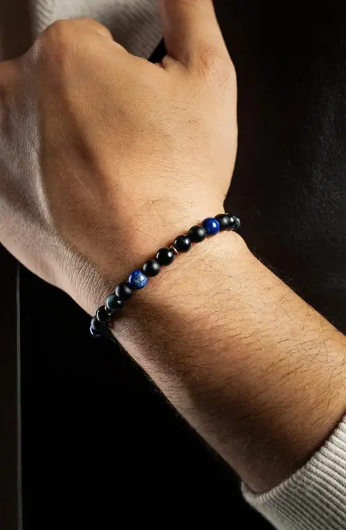 Caputo & Co Beaded Stretch Bracelet - Lapis Lazuli