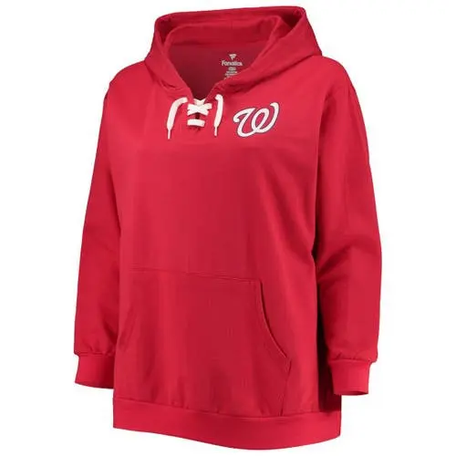 Profile Washington Nationals Lace-up V-neck Hoodie