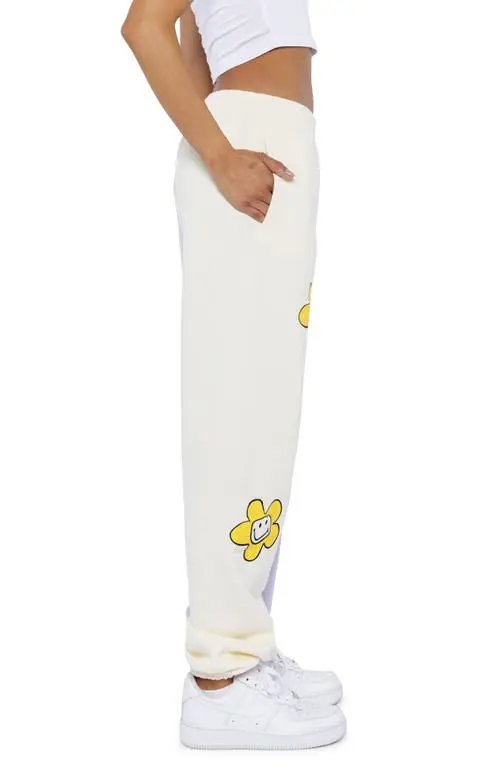 SAMII RYAN Smiley® X Growing Smiles Colorblock Fleece Joggers