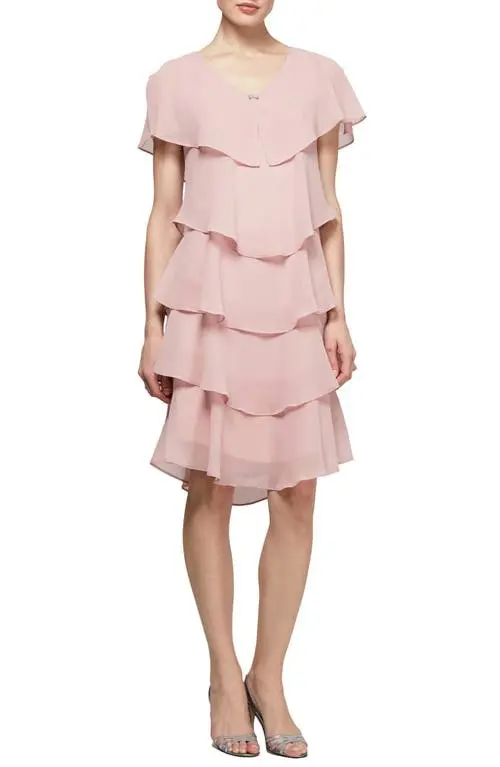 SL FASHIONS Georgette Tiered Dress - Fdr