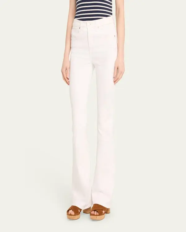 Veronica Beard Beverly High-rise Flare Jeans - White