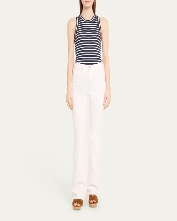 Veronica Beard Beverly High-rise Flare Jeans - White