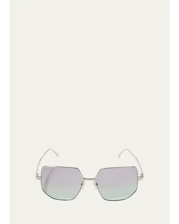 Cartier Oversized Square Metal Sunglasses