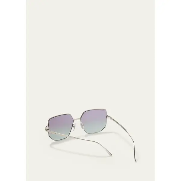 Cartier Oversized Square Metal Sunglasses