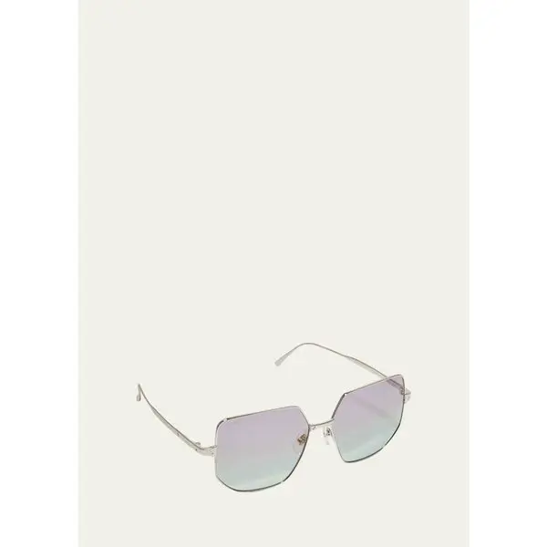 Cartier Oversized Square Metal Sunglasses