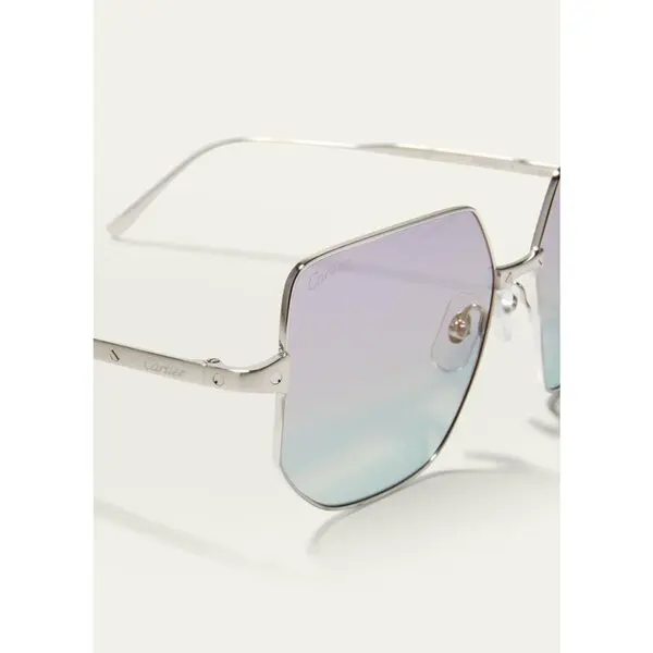 Cartier Oversized Square Metal Sunglasses