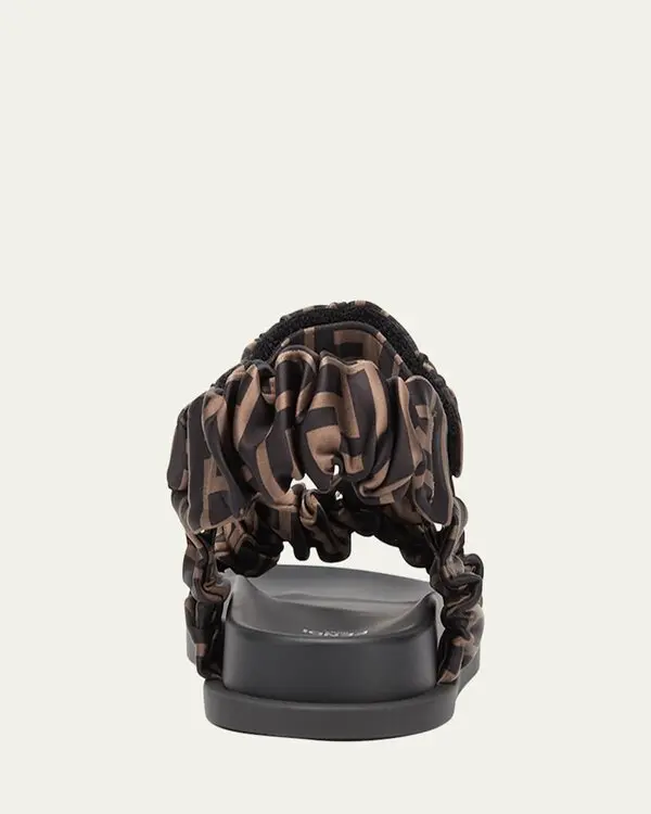 Fendi Logo Hiking Sporty Sandals - Brown/black