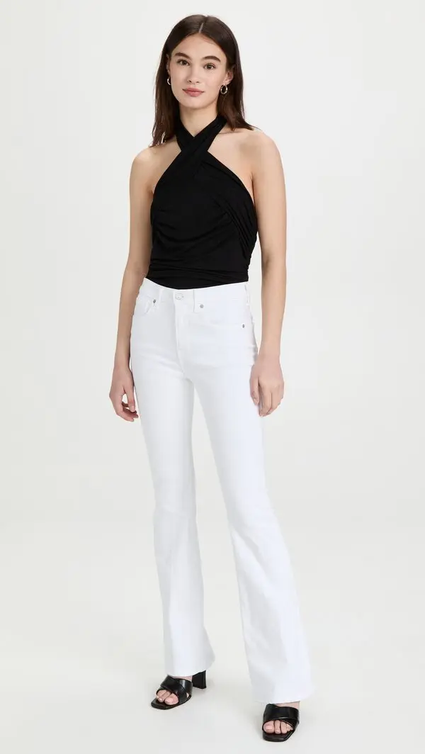 Veronica Beard Beverly Skinny Flare Jeans - White