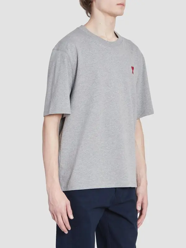 AMI Paris De Coeur Crewneck T-shirt - Grey