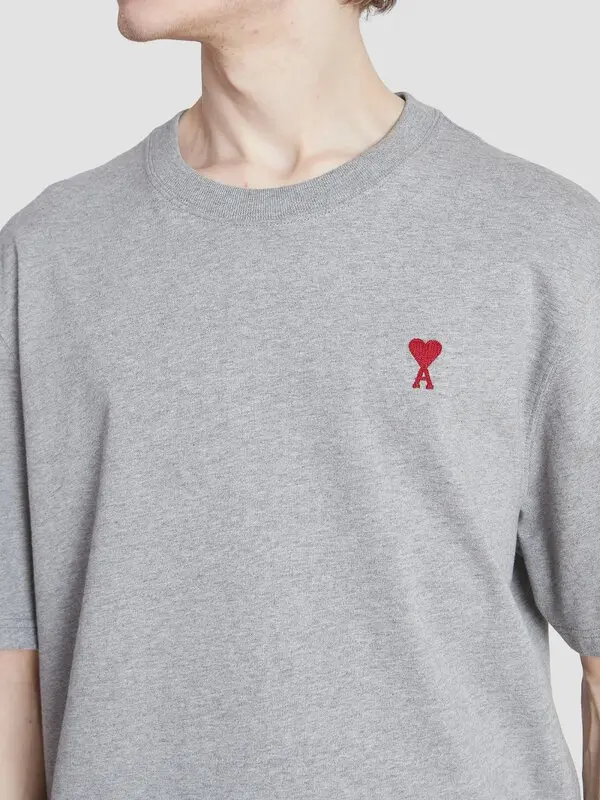 AMI Paris De Coeur Crewneck T-shirt - Grey