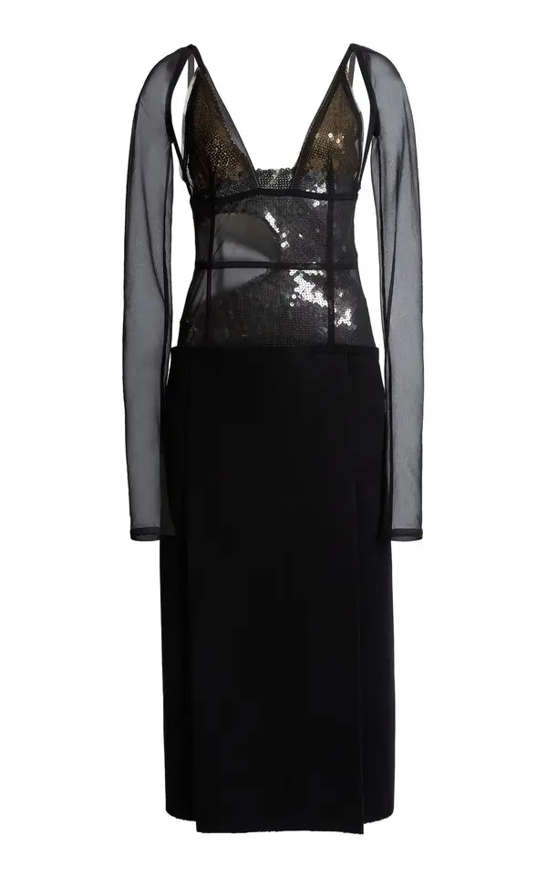 victoria beckham sheer dress Victoria Beckham's Sheer Little Black Dress Is From Her Latest Runway Show