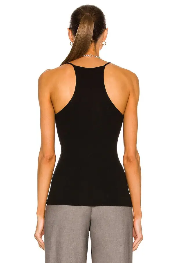 Enza Costa Stretch Silk Knit V Racer Tank Top