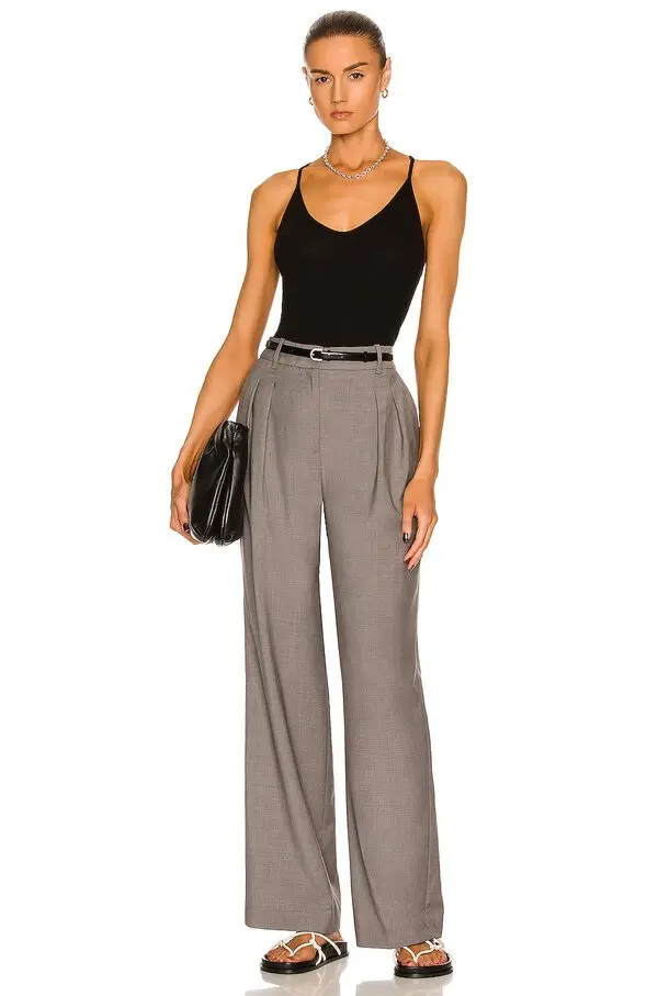 Enza Costa Stretch Silk Knit V Racer Tank Top