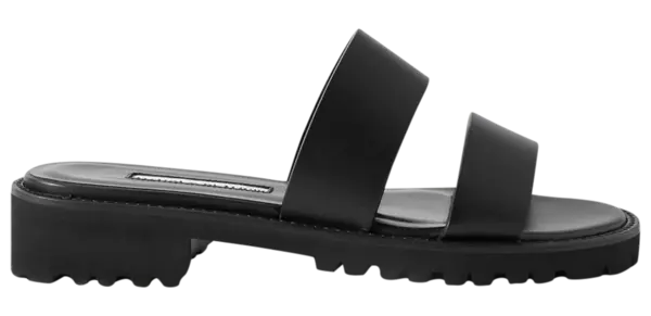 Manolo Blahnik Gadmu Leather Slides