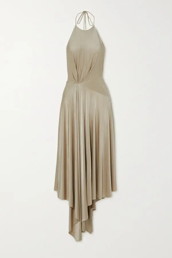 Alexandre Vauthier Open-back Stretch-jersey Halterneck Midi Dress - Neutrals