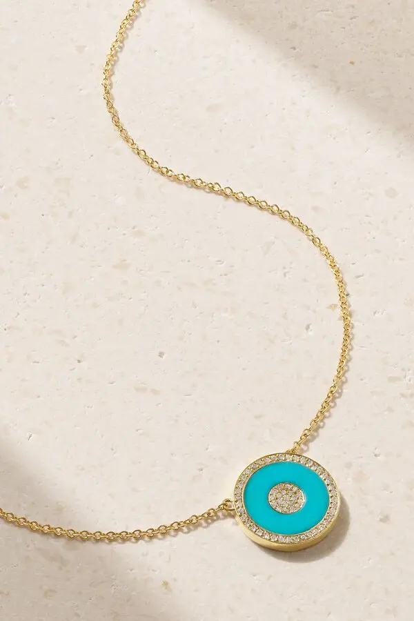 JENNIFER MEYER Mini Evil Eye Necklace - Gold