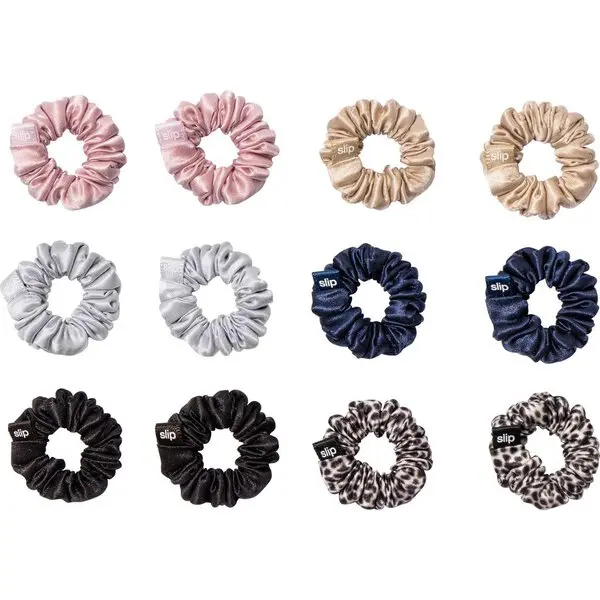 Slip Set Of 12 Minnie Silk Scrunchies - Classic