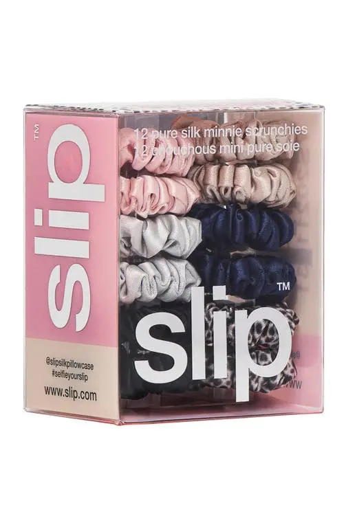 Slip Minnie Set Of 12 Silk Scrunchies - Classic